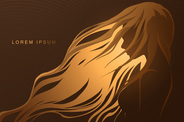 A girl with hairstyle drawing of golden Royalty Free Vector