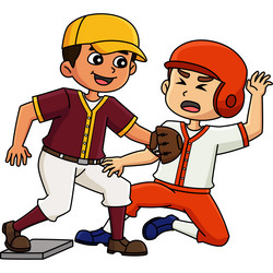 Baseball player strike out cartoon colored clipart