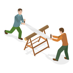 3d isometric flat of timber Royalty Free Vector Image