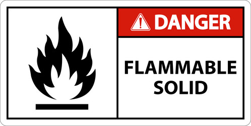 Danger hazardous signs flammable solid on white Vector Image