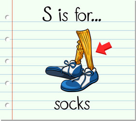 Flashcard letter s is for students Royalty Free Vector Image