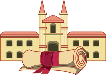 Graduation certificate with structure academy Vector Image