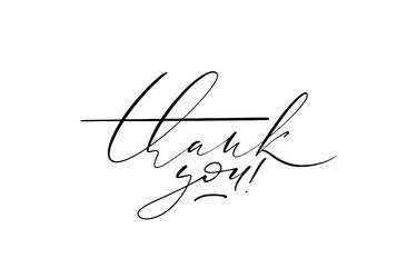 Thank you horizontal card hand drawn Royalty Free Vector