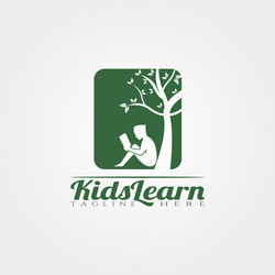 Kid learning logo templatechildren icon Royalty Free Vector