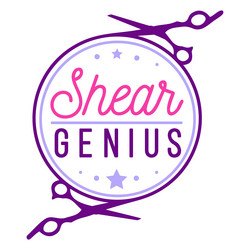 Badge shear genius Royalty Free Vector Image - VectorStock