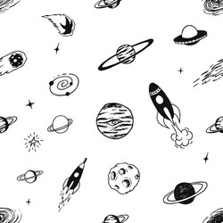 Astronomic seamless pattern Royalty Free Vector Image