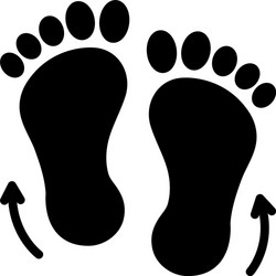 Footprints direction sketch Royalty Free Vector Image