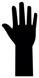 Hand up silhouette icon Royalty Free Vector Image