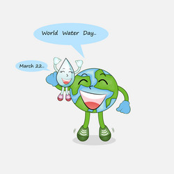 Happy world water day march 22 with drop Vector Image