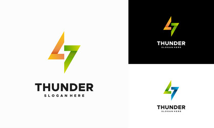 Modern thunder lightning logo designs concept Vector Image