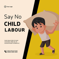 Banner design of child labour Royalty Free Vector Image