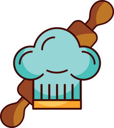 Chef rolling pin character cartoon Royalty Free Vector Image