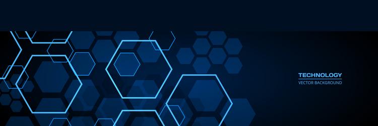 Technology dark blue wide abstract background Vector Image