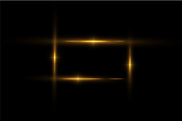 Golden frame with lights effectsshining luxury Vector Image