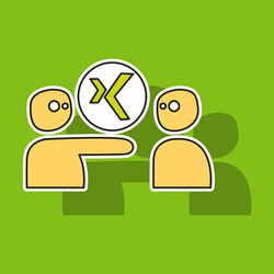 Sticker logo xing icon social media Royalty Free Vector