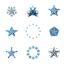 Ancient stars emblems set heraldic design Vector Image