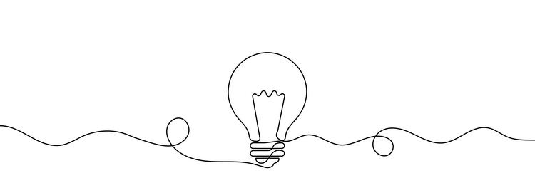 Continuous editable line drawing of light bulb Vector Image