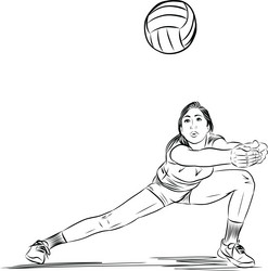 Female volleyball player in action Royalty Free Vector Image