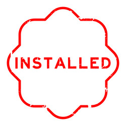 Grunge red install now word rubber seal stamp Vector Image