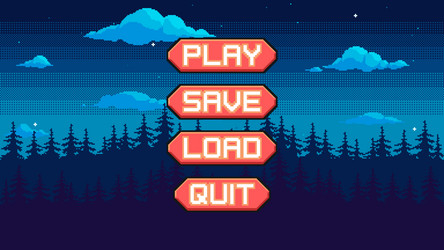 Menu interface buttons pixel art set 8 bit Vector Image