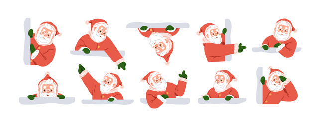 Santa Peeking Vector Images (over 450)