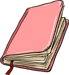 Single cartoon spiral notebook on white background