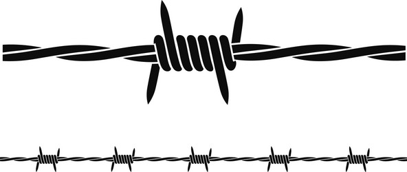Realistic 3d detailed barbed wire line set Vector Image