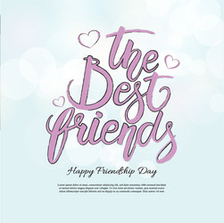 Best friends forever logo design happy friendship Vector Image