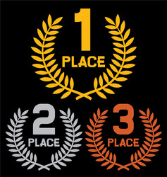 First second and third placed awards Royalty Free Vector