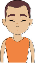 Funny chinese man face Royalty Free Vector Image