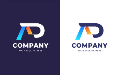 Set of modern letter a and d logo design template Vector Image