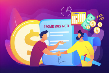 Promissory note abstract concept Royalty Free Vector Image