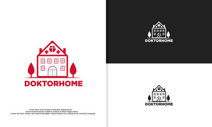 Sign logo for doctor home care design Royalty Free Vector