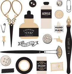 Vintage art tools Royalty Free Vector Image - VectorStock