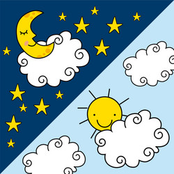 Contrast day and night Royalty Free Vector Image