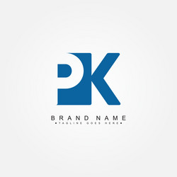 Simple signature logo for alphabet pk Royalty Free Vector