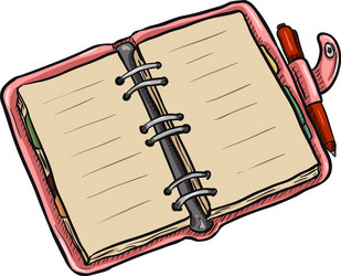 Single cartoon diary on white background Vector Image