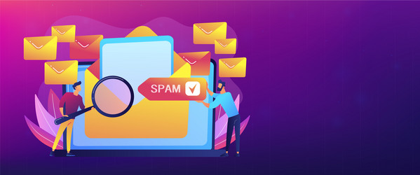 Spam concept banner header Royalty Free Vector Image