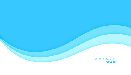 Abstract blue wave shape in flowing motion Vector Image