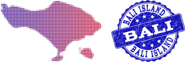 Halftone gradient map of indonesia and textured Vector Image