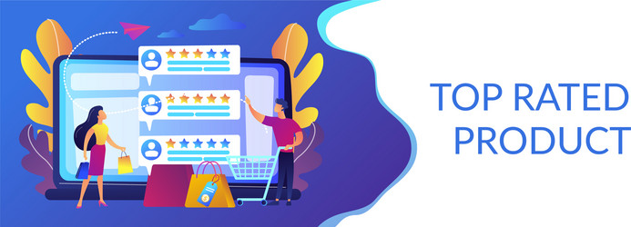 Seller reputation system concept landing page Vector Image