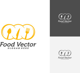 Set creative food logo design restaurant Vector Image
