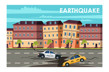Cartoon earthquake natural disaster earth crust Vector Image