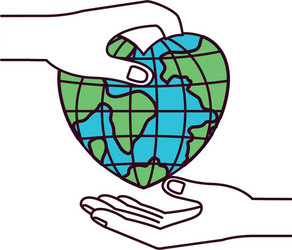 Silhouette color sections side view of palm human Vector Image