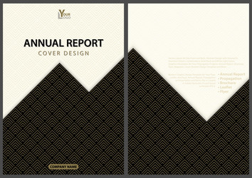 Gold annual report brochure design template Vector Image
