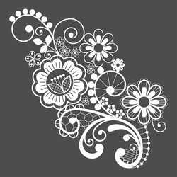 Lace single patterns collection pattern Royalty Free Vector