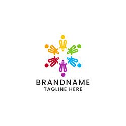 Colorful people logo icon design template premium Vector Image