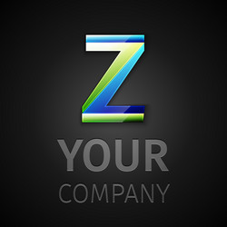 Z letter logo design with square swoosh border Vector Image