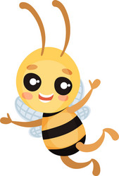 Cute bee in cartoon style Royalty Free Vector Image