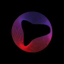 Circle of sound waves neon round music wave Vector Image